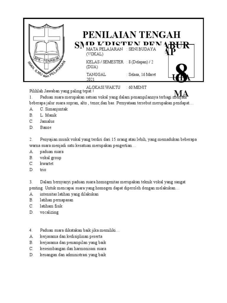 Latihan Soal Pts Genap Kelas 8 | PDF