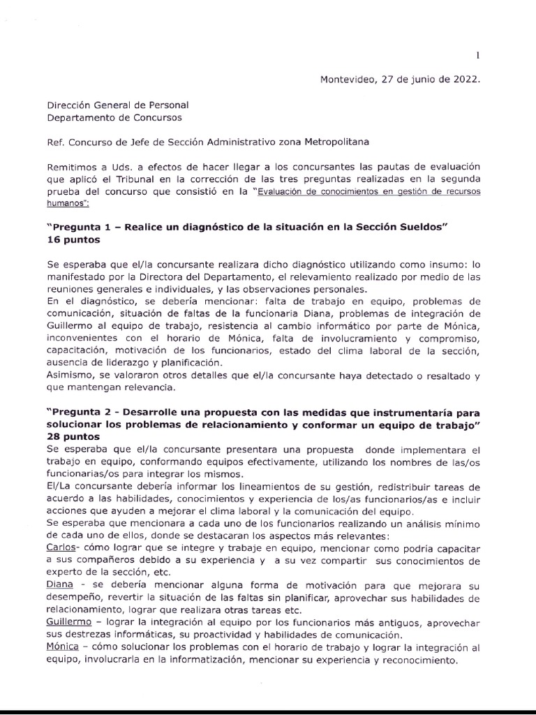 Pautas de Evaluacion Segunda Prueba | PDF