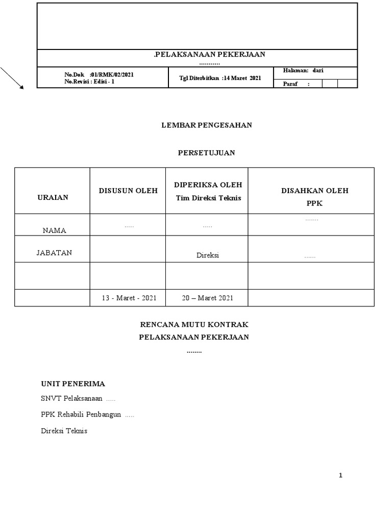 Contoh RMK Kontraktor | PDF