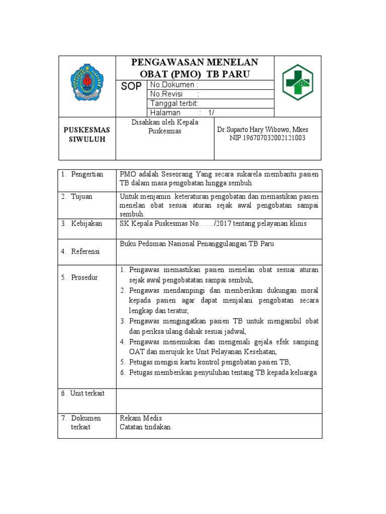 Sop TBC Pmo 1 | PDF