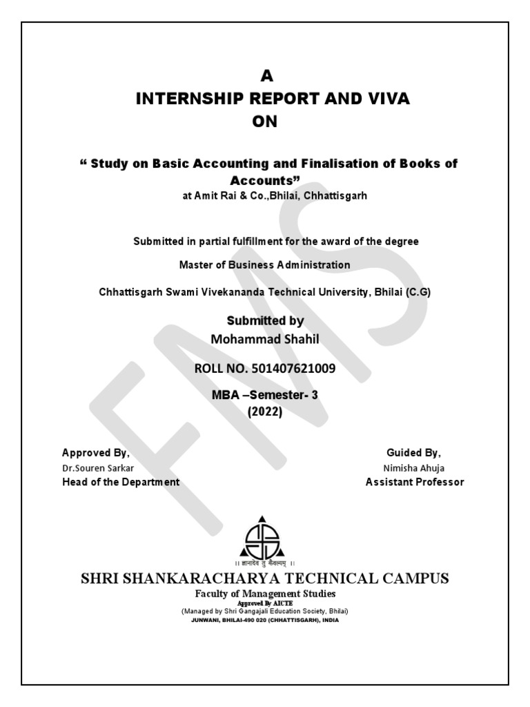 Internship - Report - Mohammad Sahil | PDF | Audit | Accounting