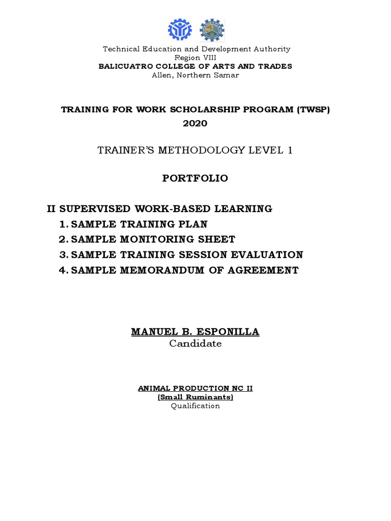 Supervised Work-Based Learning in Animal Production | PDF | Teaching ...