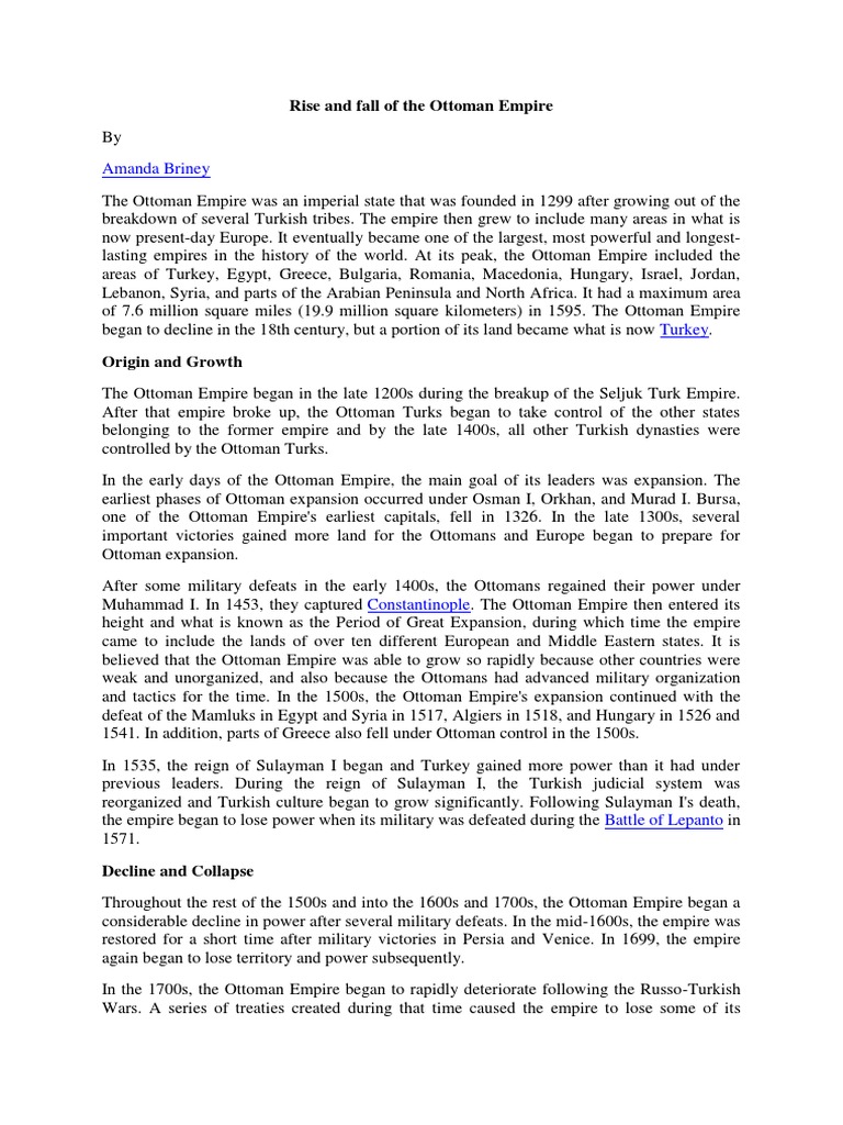 Rise and Fall of Ottoman | PDF | Ottoman Empire | Turkey
