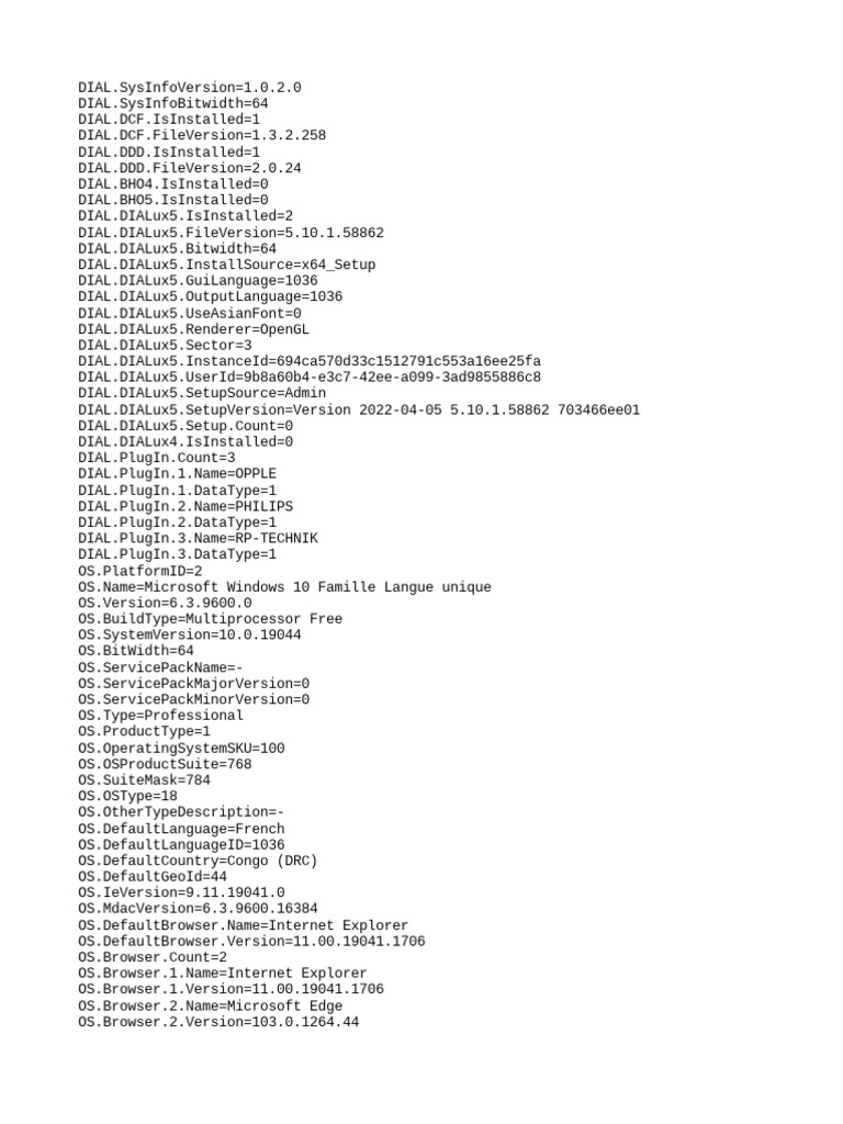 DIALux Systeminfo | PDF | Software | Operating System Families