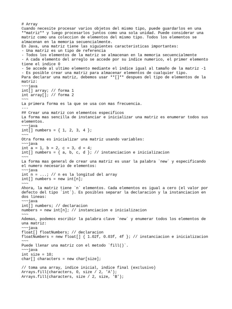 02 Array | PDF | Estructura de datos de matriz | Informática