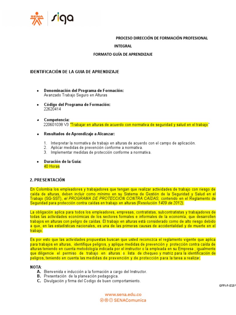 Gfpi-F-019 Guia de Aprendizaje Tsa Avanzado - 2022 | PDF