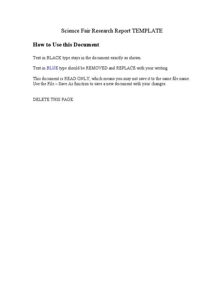 Science Fair Research Paper TEMPLATE | PDF | Experiment | Chart