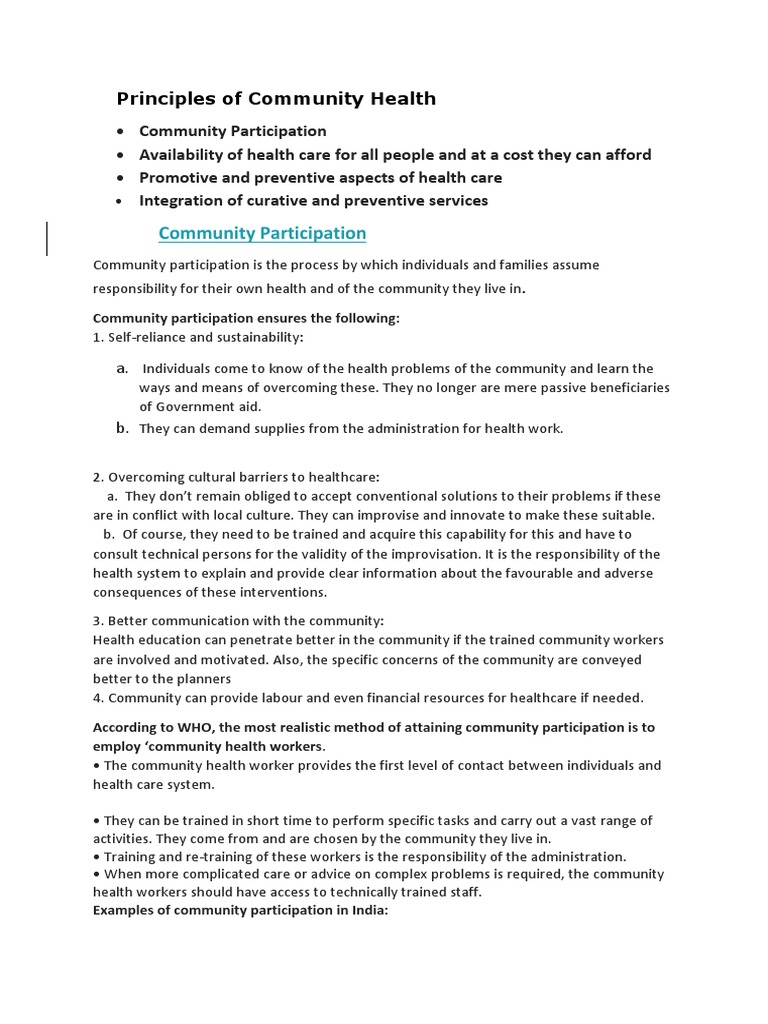 Principles of Community Health | PDF | Preventive Healthcare | Health Care