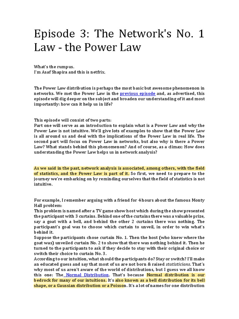 Understanding the Power Law in Networks | PDF | Power Law | Bitcoin