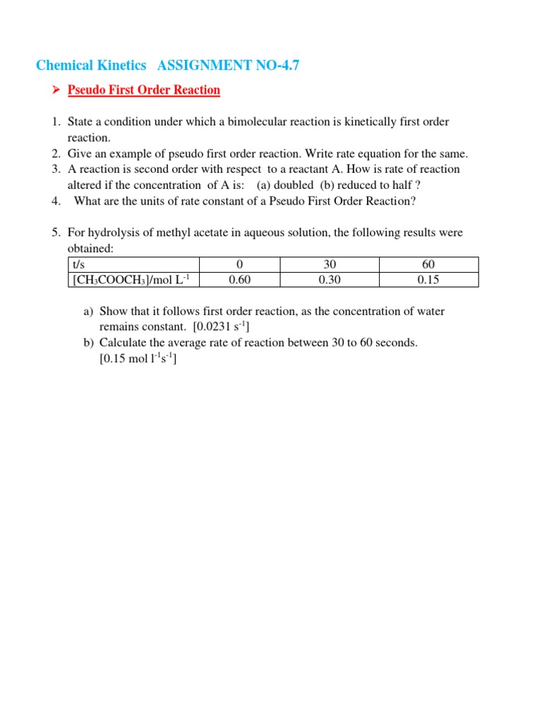 Assignment No-4.7 Pseudo Chemical Reactions | PDF | Science & Mathematics