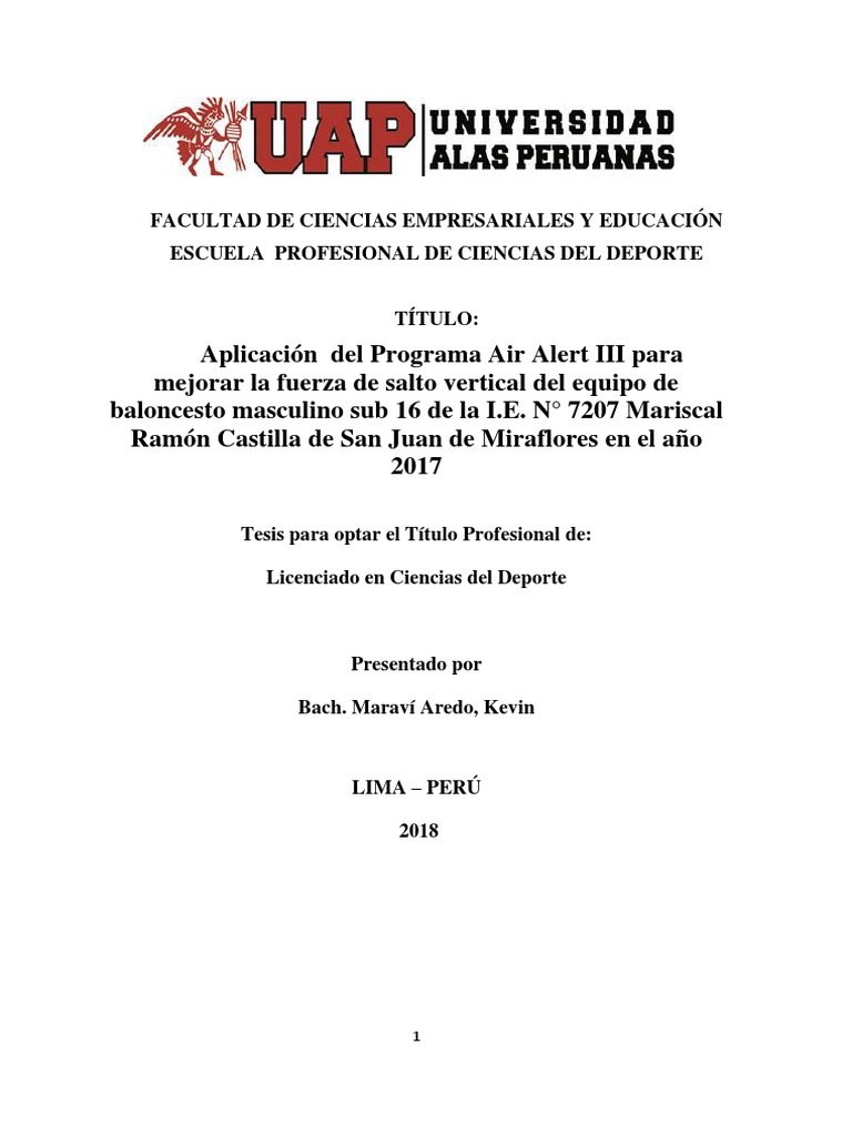 Tesis Aplicacion Programa Air Alert III | PDF | Fuerza | Deportes
