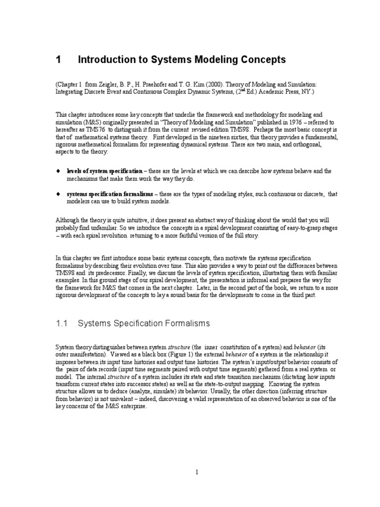 1 Introduction To Systems Modeling Concepts | PDF | System | Data