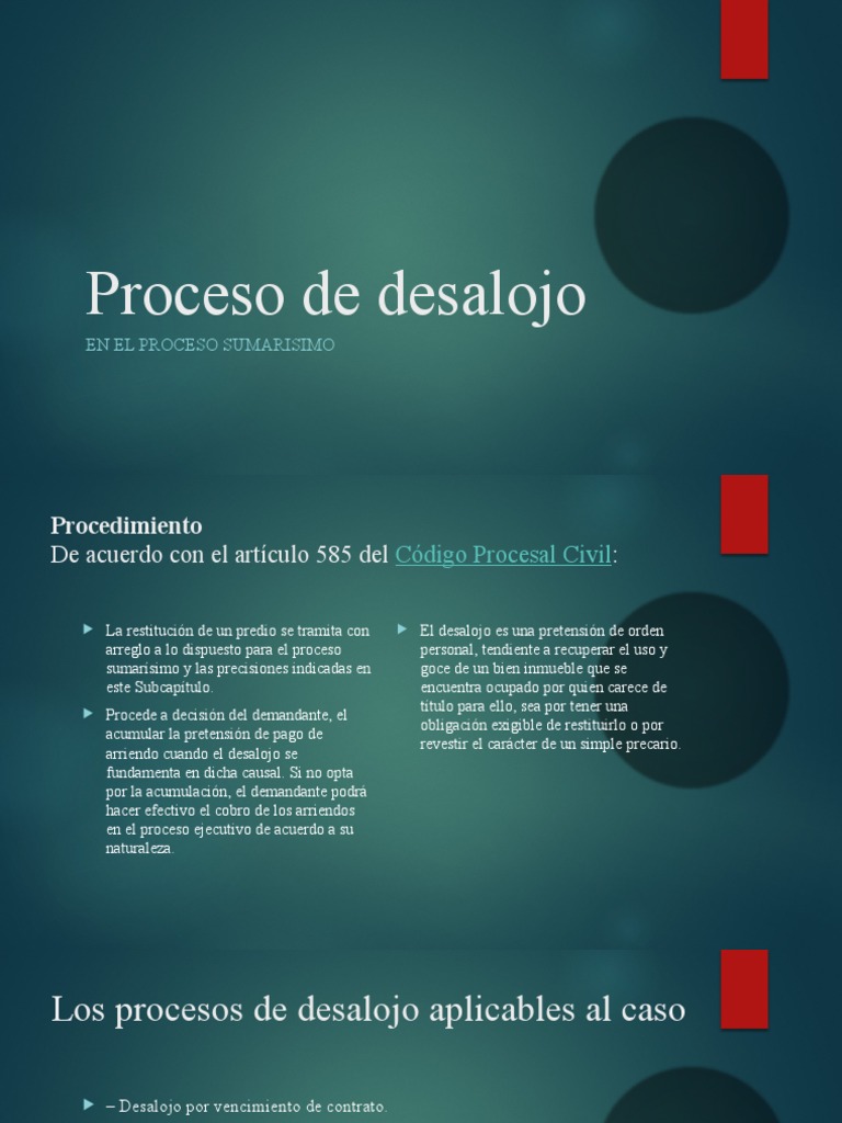 Proceso de Desalojo | PDF | Demanda judicial | Ley procesal