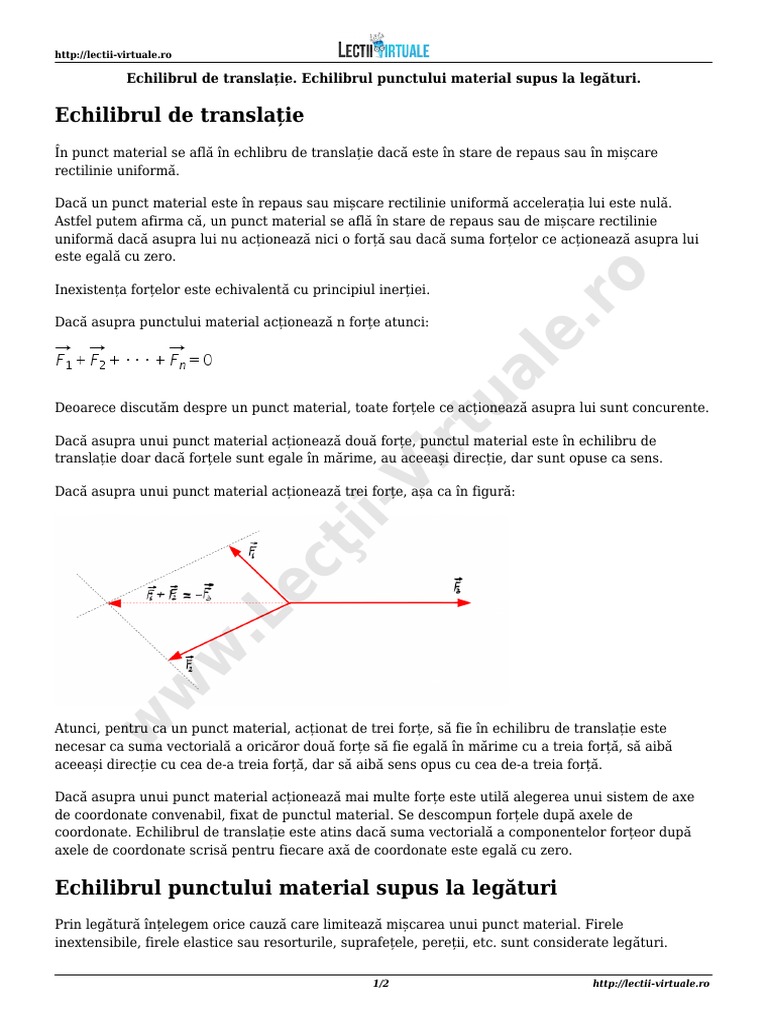 14 Echilibrul de Translatie | PDF