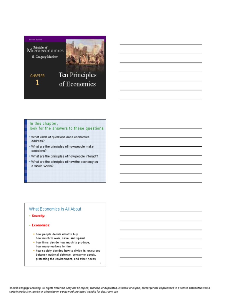 Micro ch01 Studenthandout7e | PDF | Market (Economics) | Economics