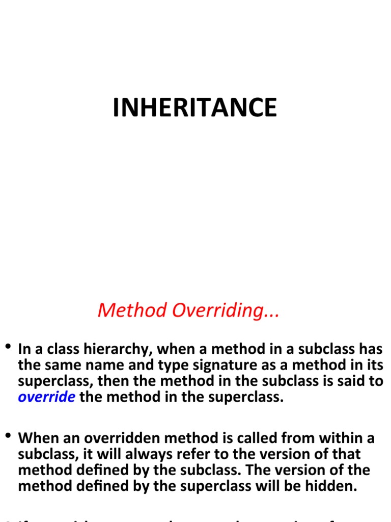Lecture 14 Dynamic Method Dispatch Pdf Method Computer Programming Inheritance Object 1279
