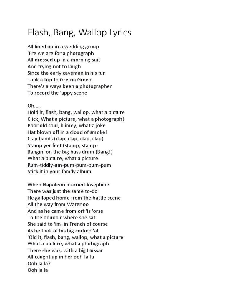 Flash Bang Wallop Lyrics | PDF