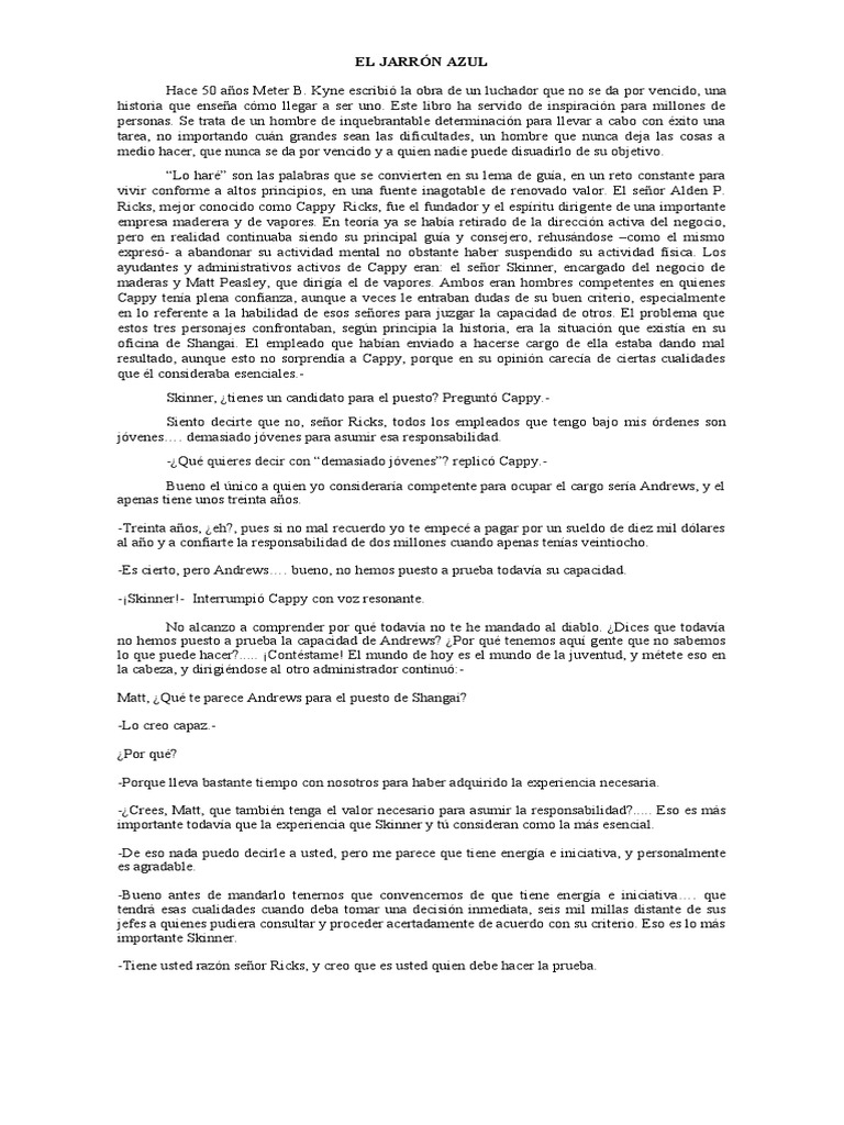 El Jarrón Azul | PDF | Relaciones personales, crianza y desarrollo ...