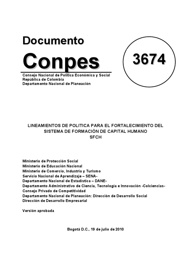Conpes 3674 | PDF