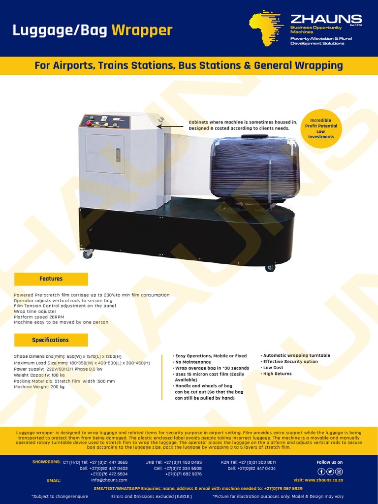 Bag Luggage Wrapper | PDF | Baggage | Manufactured Goods