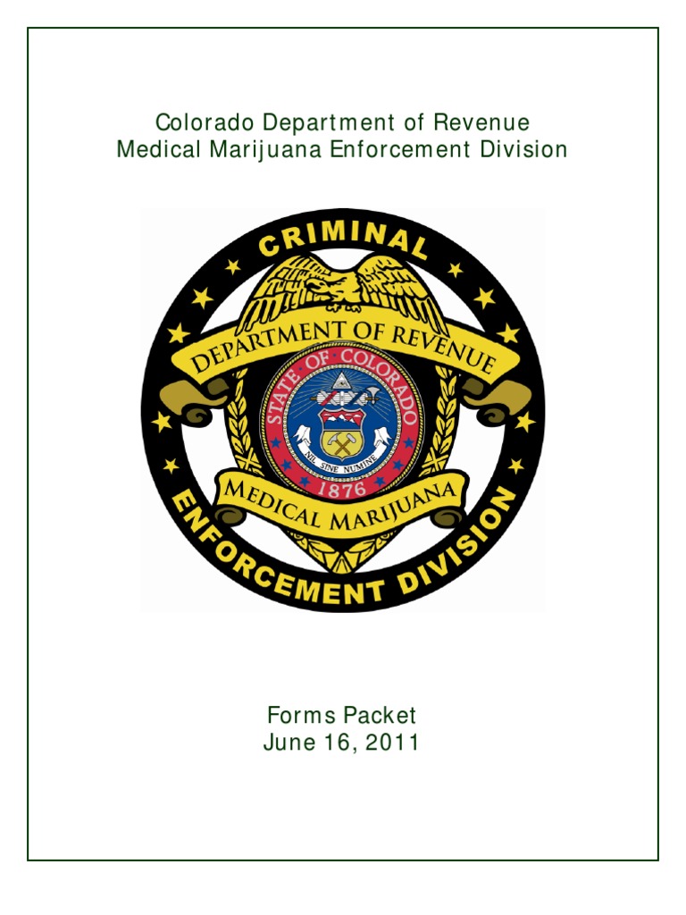 Medical Marijuana Enforcement Division Forms | PDF | Cannabis (Drug ...