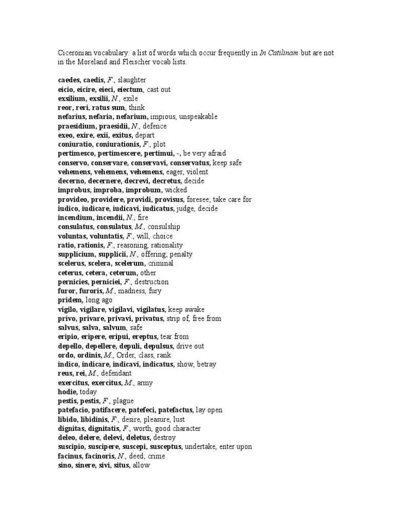 Ciceronian Vocabulary: A List of Words Which Occur Frequently in in ...