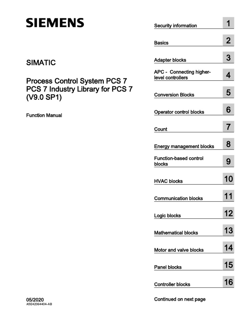 Process Control System PCS 7 Industry Library (V9.0) | PDF | Safety ...