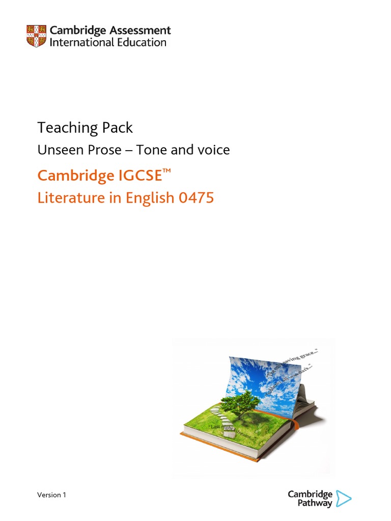 Teaching Pack: Cambridge IGCSE Literature in English 0475 | PDF ...
