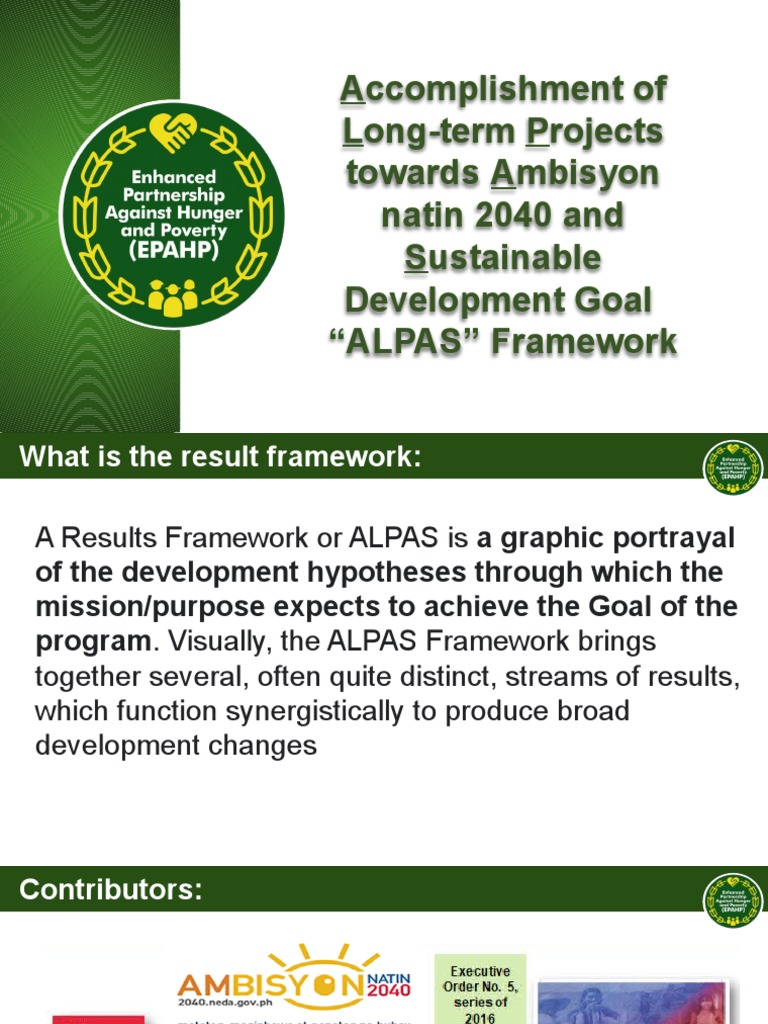 Accomplishment of Long-Term Projects Towards Ambisyon Natin 2040 and ...