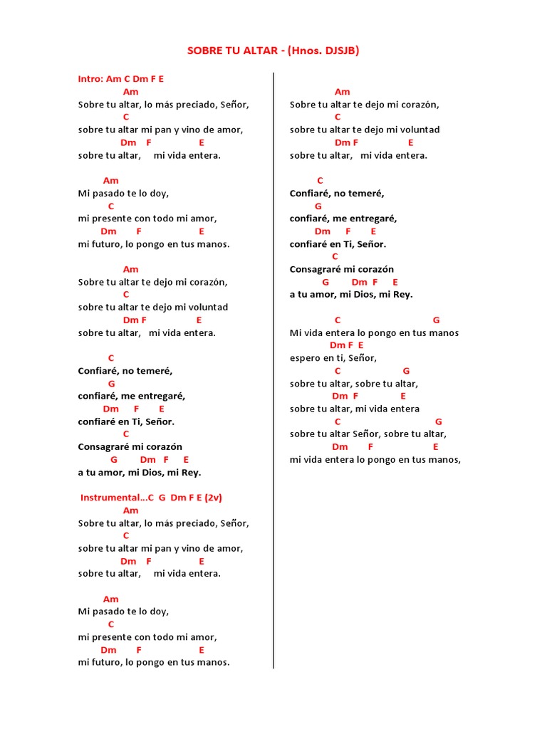 Sobre Tu Altar | PDF