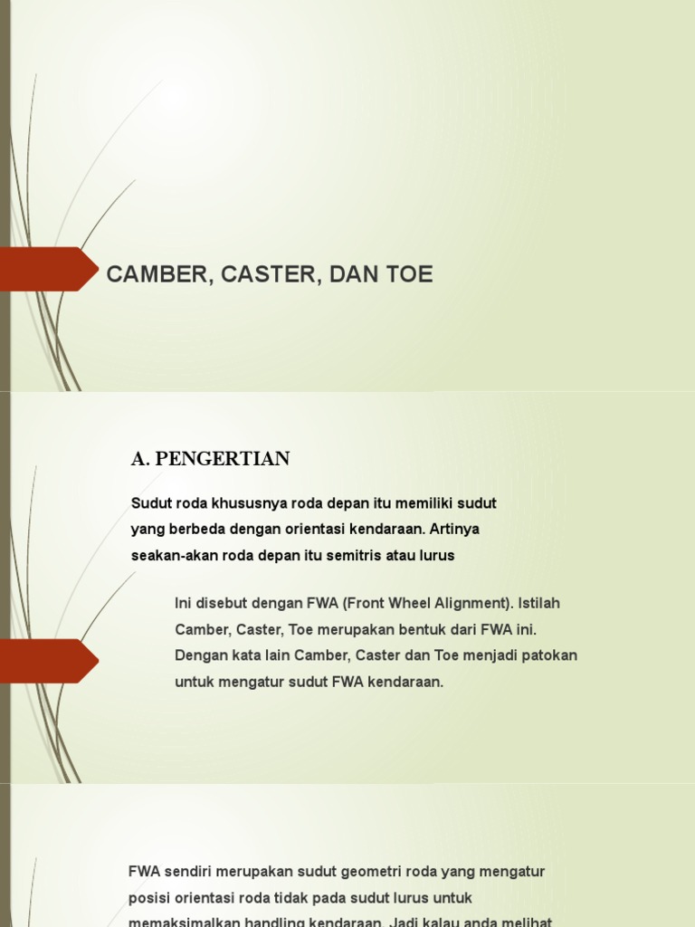 Camber, Caster Dan Toe | PDF