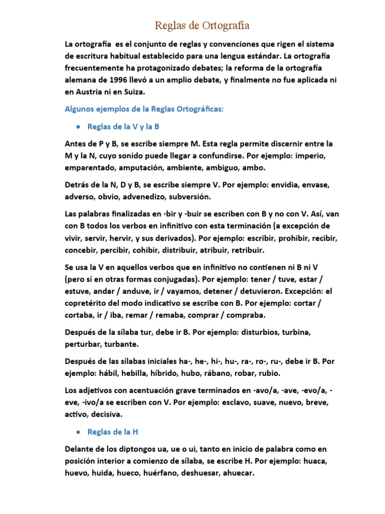 Reglas de Ortografía | PDF | Ortografía | Lingüística