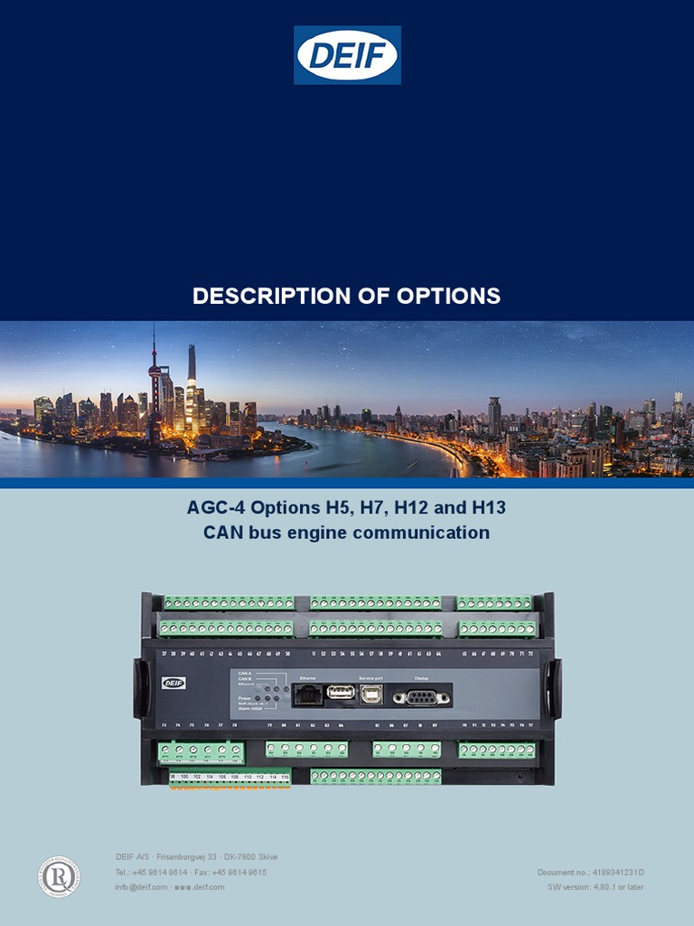 Option h5 h7 h12 h13 Engine Communication Agc 4 4189341231 Uk | PDF ...