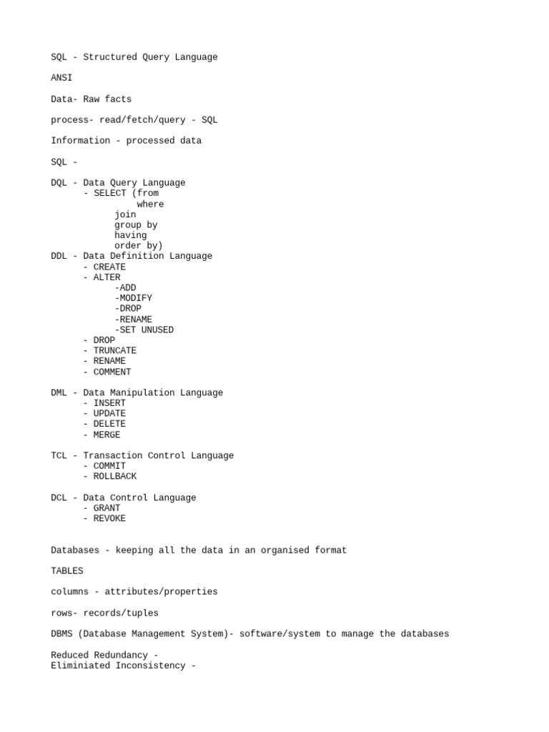 Introduction DBMS | PDF | Databases | Sql