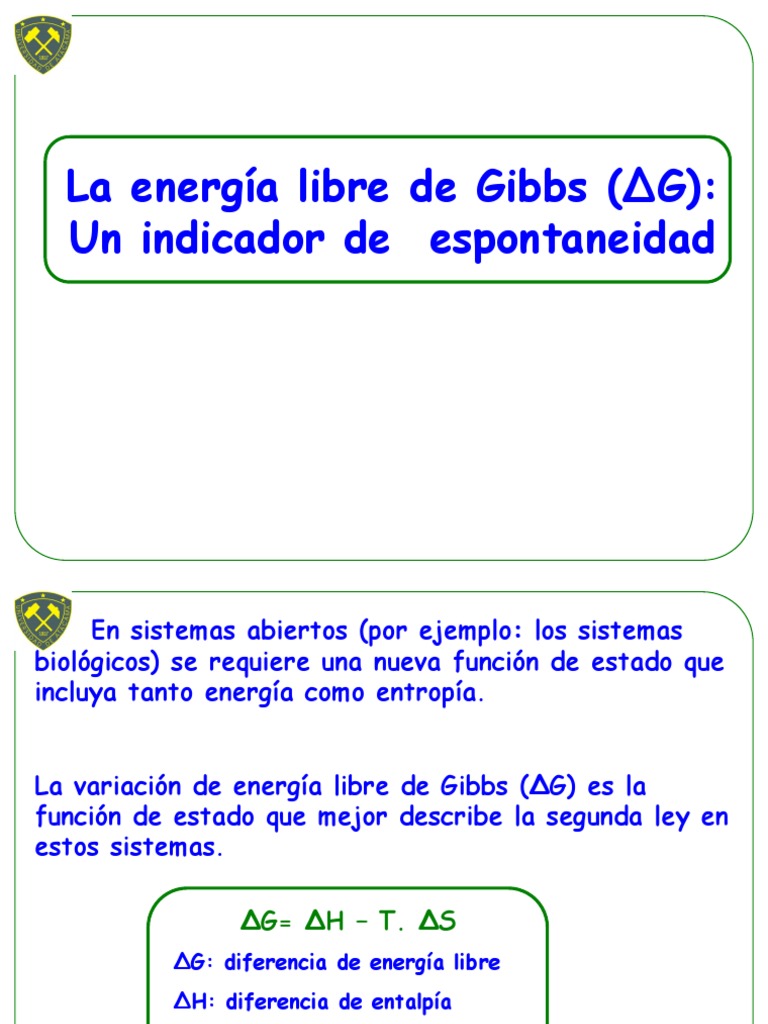 Energía Libre | PDF | Energía libre de Gibbs | Equilibrio químico
