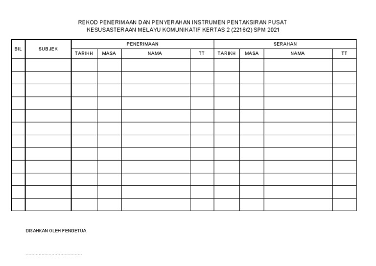 Rekod Pergerakan Instrumen | PDF