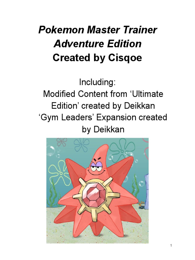 Pokemon Master Trainer | PDF | Pokémon | Gaming