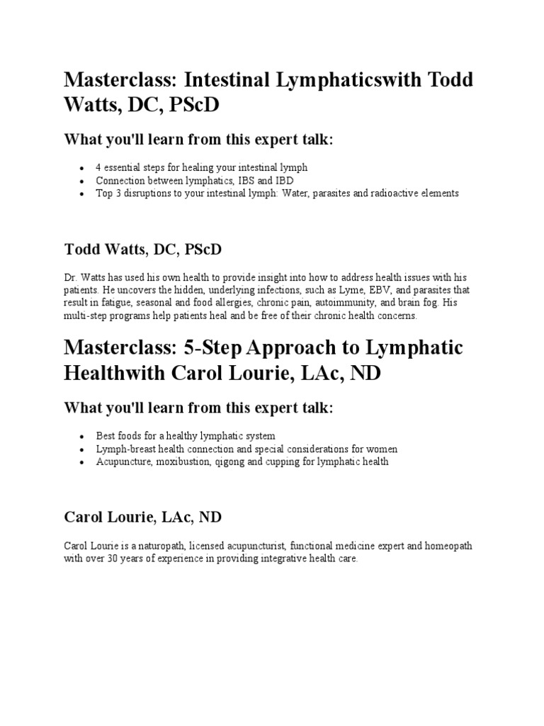 Lymphatic Rescue Summit 2022 Day 4 | PDF | Cancer | Lymphatic System