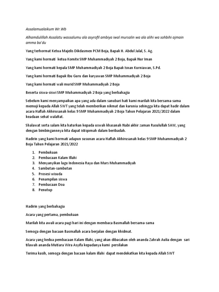 Naskah MC Wisuda | PDF