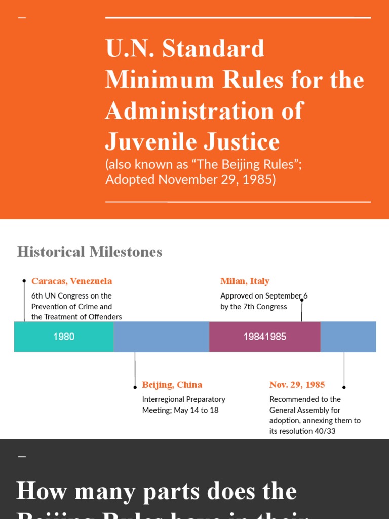 U.N. Standard Minimum Rules For The Administration of Juvenile Justice ...