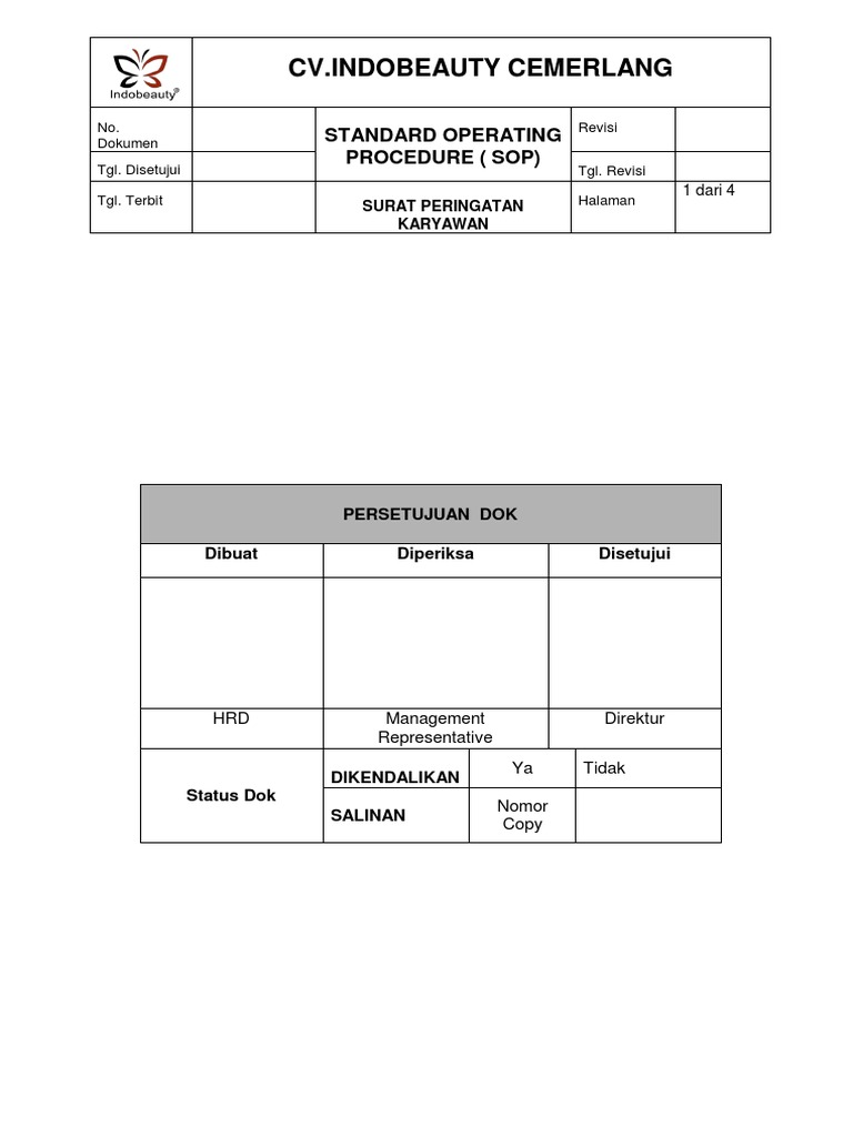 SOP & Flowchart Surat Peringatan Karyawan | PDF