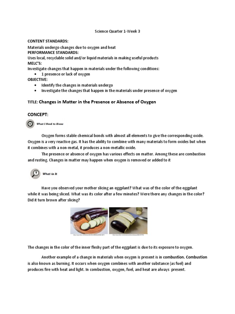 GRADE 5 Science Quarter 1 WEEK 3 | PDF | Combustion | Fires