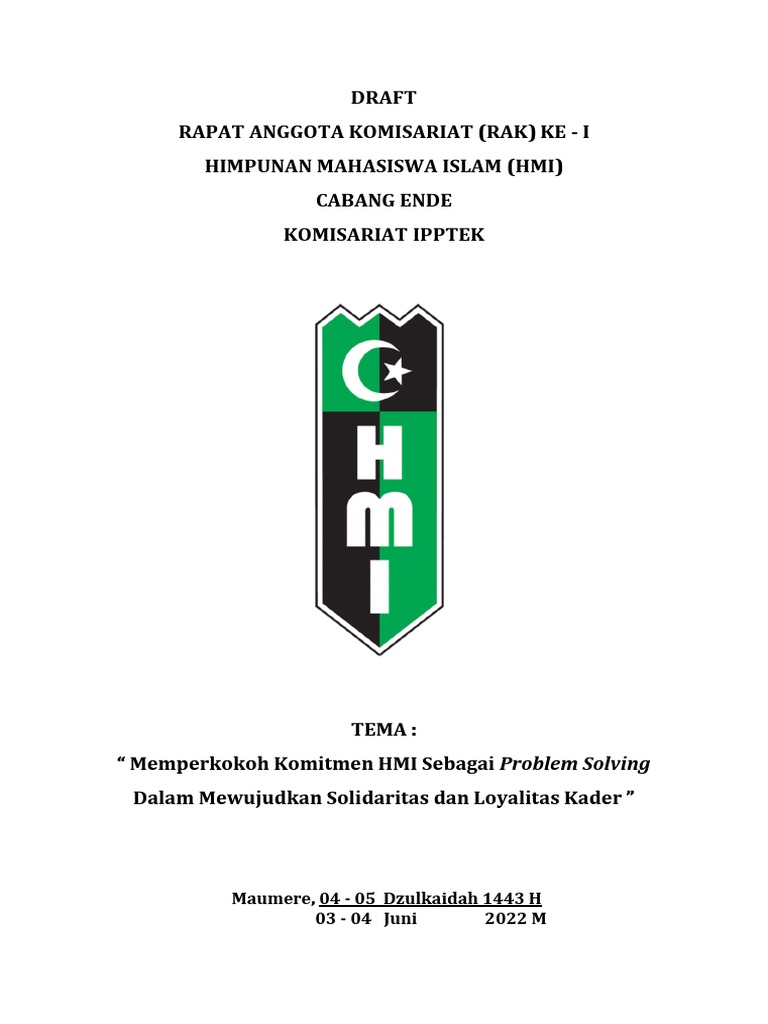 DRAFT RAPAT ANGGOTA KOMISARIAT IPPTEK 2022 (Fix) | PDF
