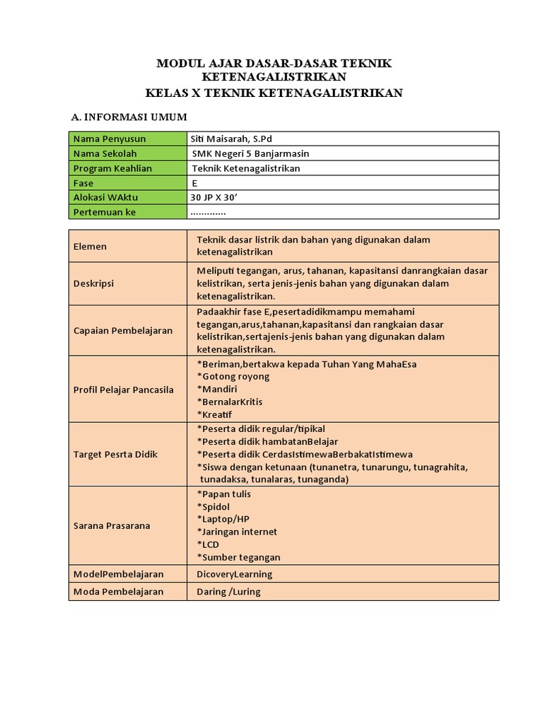 Modul Ajar Elemen 6 | PDF Modul Ajar Elemen 6 | PDF