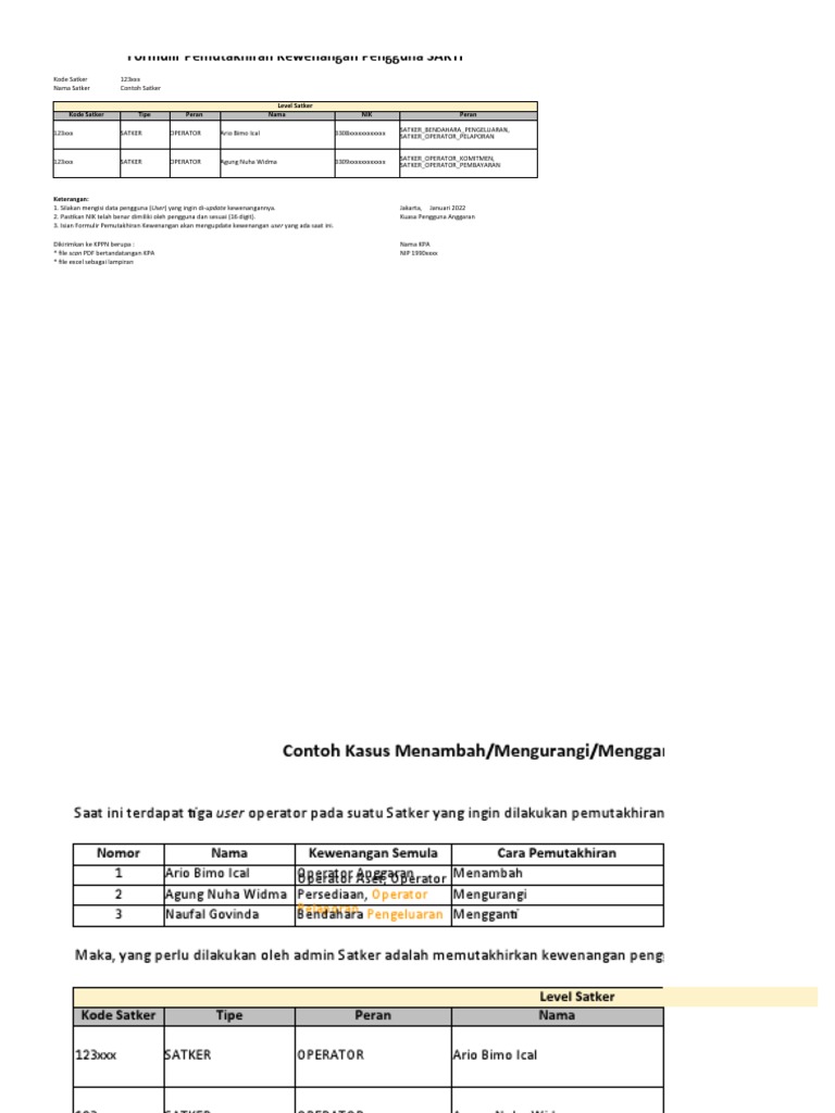 Pemutakhiran Kewenangan Pengguna SAKTI | PDF | Komputer