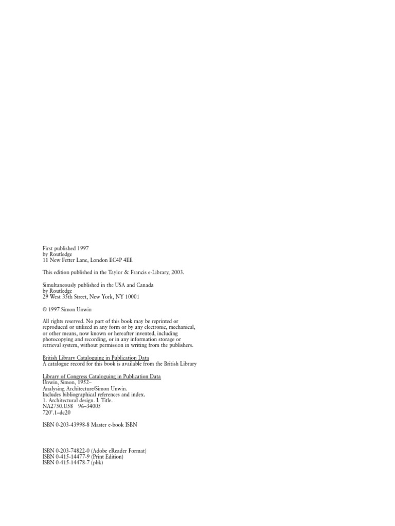 (Simon Unwin) Analysing Architecture 5 | PDF