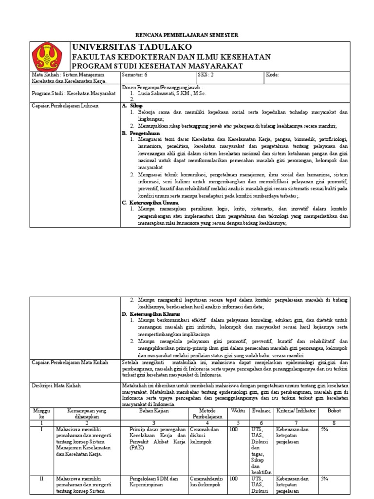 RPS SMK3 Contoh | PDF
