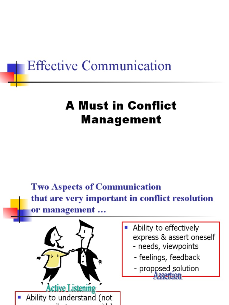 Effective Communication: A Must in Conflict Management | PDF ...