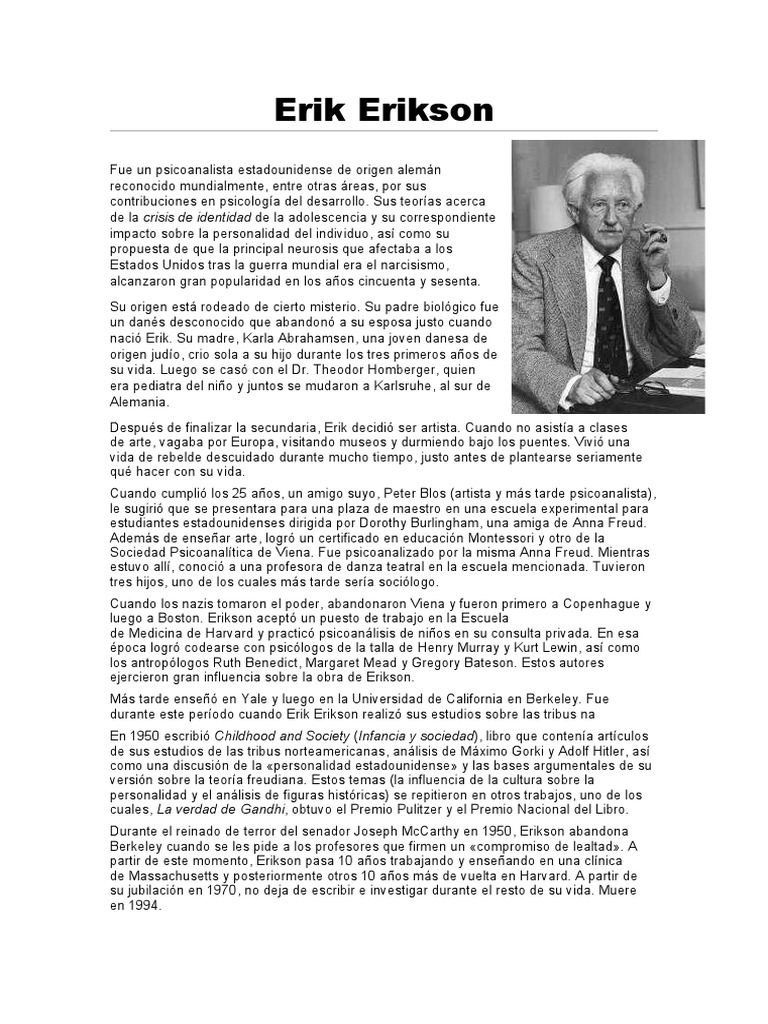 Erik Erikson | PDF | Sicología