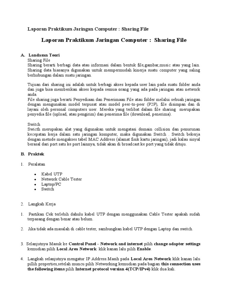 Laporan Praktikum Jaringan Computer | PDF | Game & Aktivitas | Komputer